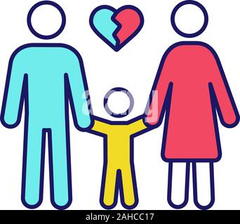 Family conflicts isolated cartoon vector illustration set. Kid and ...