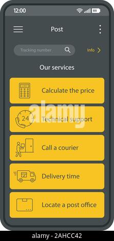 Parcel shipment services app interface template Stock Vector Image & Art - Alamy