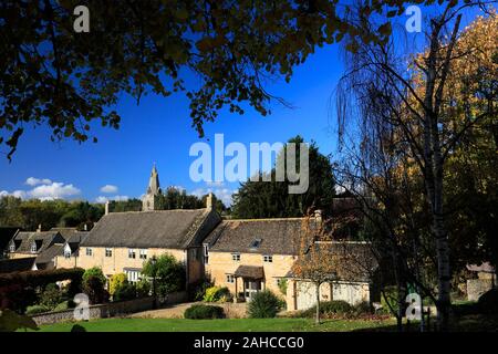Autumn view of the village green at Duddington village ...