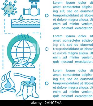 Environmental issues brochure template. Eco problems. Flyer, booklet ...