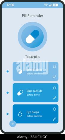 pill reminder mobile app ui design, vector Stock Vector Image & Art - Alamy