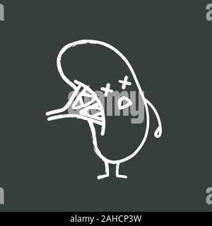 Spleen, sick body organ character injured or unhealthy, cartoon vector ...