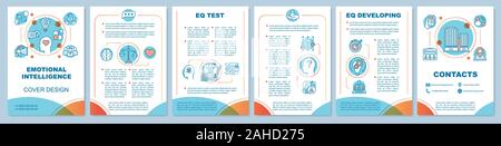 Emotional intelligence brochure template layout. EQ test, developing ...