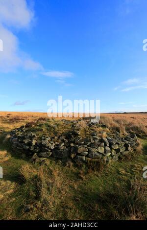 View over Barbrook 1 Stone Circle, Ramsley Big Moor, Peak District ...
