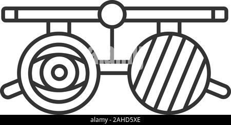 Eye exam glasses linear icon. Thin line illustration. Optometry. Visual ...