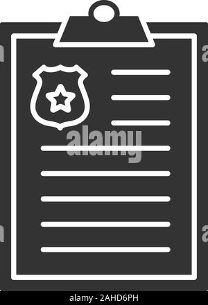 Police report. Clipboard with police badge. Vector stock illustration ...