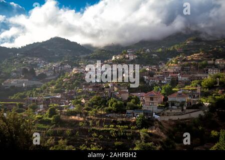 Agros village on top of the Troodos Mountains. Limassol District ...