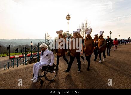 Darts fans arriving in fancy dress on day eighteen of the Paddy Power ...