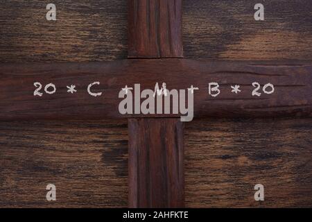 Epiphany day home blessing tradition. Chalking the door. Three kings ...