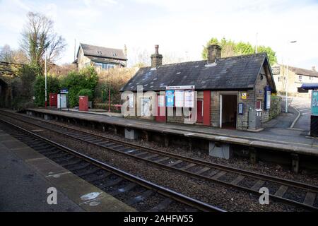 A view from Platform two of the unmanned Stocksmoor railway station on ...