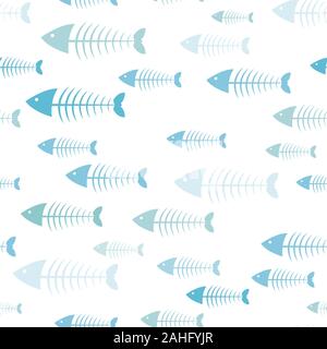 Seamless vector pattern with fish skeleton Stock Vector Image & Art - Alamy