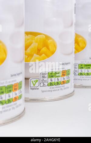 ASDA tinned pineapple 18% sugar content label. For food packaging ...