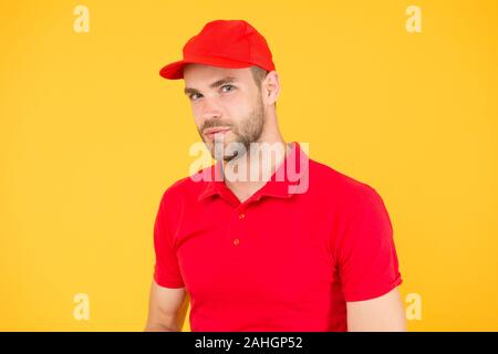 Shop worker. Handsome guy cashier uniform. Restaurant cafe staff wanted ...