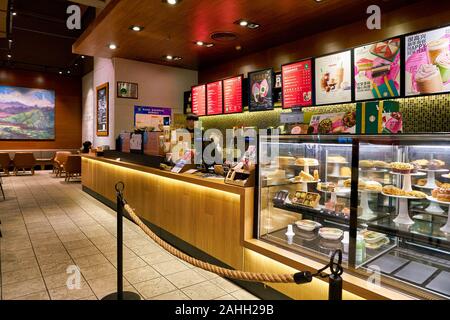 Starbucks interior counter display Stock Photo - Alamy