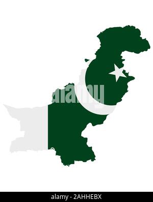 Map of Pakistan with their flag illustration Stock Photo - Alamy