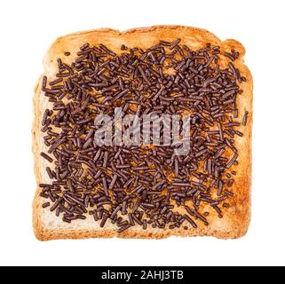 dutch sweet open sandwich with toast and hagelslag (topping from ...