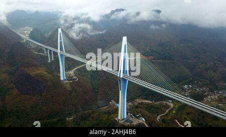 Pingtang, China. 30th Dec, 2019. Aerial photo taken on Dec. 30, 2019 ...