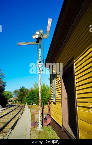Old semaphore railway signal Stock Photo - Alamy