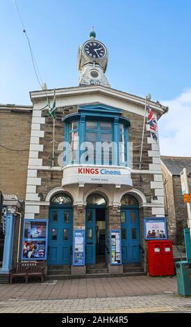 The old town hall in Kingsbridge, South Hams, Devon with its decorative ...
