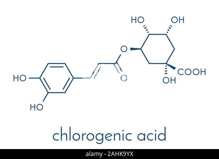 Chlorogenic acid herbal molecule. Skeletal formula Stock Vector Image ...