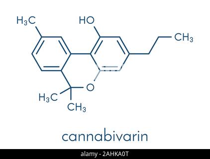 Cannabivarin or cannabivarol cannabinoid molecule. Skeletal formula ...