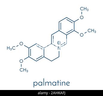 Palmatine herbal alkaloid molecule. Skeletal formula Stock Vector Image ...