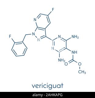 Vericiguat heart failure drug molecule. Skeletal formula Stock Vector ...