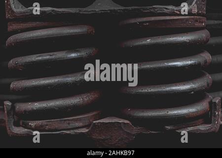 Old, rusty train springs. Closeup photo Stock Photo - Alamy