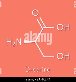 D-serine amino acid molecule. Enantiomer of L-serine. 3D rendering ...