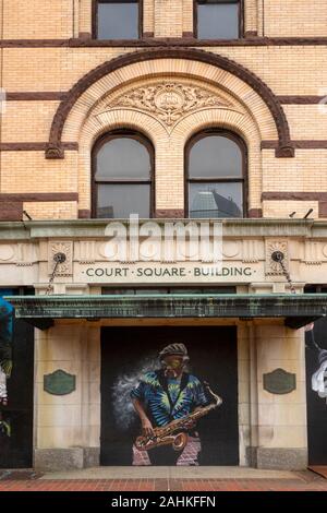 public mural on Court Square Building downtown Springfield MA Stock ...