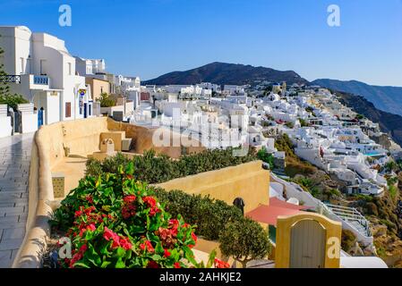 Beautiful Oia in Greek Island of Santorini Greece and the white ...