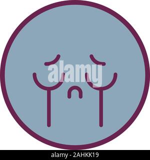 crying circle cartoon design, Kawaii expression cute character funny ...