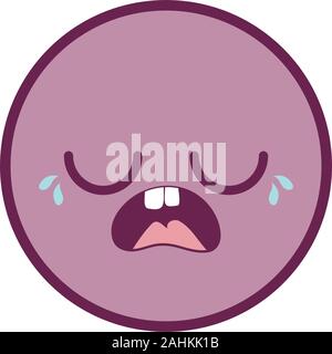 crying circle cartoon design, Kawaii expression cute character funny ...