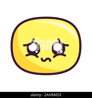 sad oval cartoon design, Kawaii expression cute character funny and ...