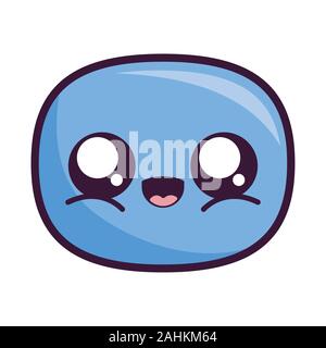 happy oval cartoon design, Kawaii expression cute character funny and ...