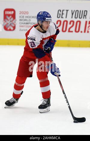 Simon Kubicek (CZE) in action during the 2020 IIHF World Junior Ice Hockey Championships Group B ...
