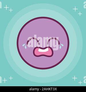crying circle cartoon design, Kawaii expression cute character funny ...