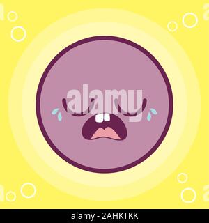 crying circle cartoon design, Kawaii expression cute character funny ...