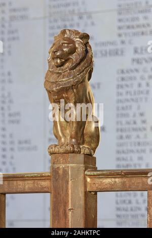 Close up Lion Statue With Soldiers In The Background At The Visit ...