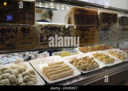 sweets display in a café, in Malaga Stock Photo - Alamy