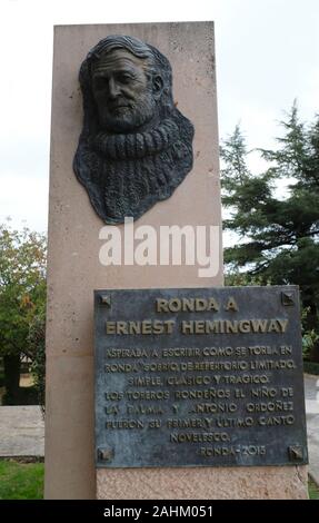 Memorial Ernest Hemingway Ronda Andalusia Spain Stock Photo - Alamy
