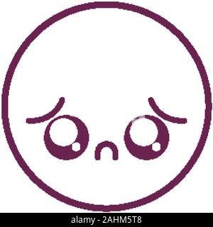 sad circle cartoon design, Kawaii expression cute character funny and ...