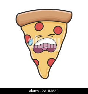 Sad face pizza character cartoon Stock Vector Image & Art - Alamy