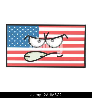 cartoon character of USA flag with angry face Stock Vector Image & Art ...