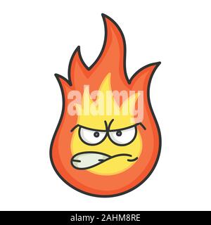 Angry fireball cartoon illustration isolated on white Stock Vector ...