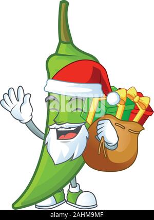 Santa with candy green chili character cartoon Stock Vector Image & Art ...
