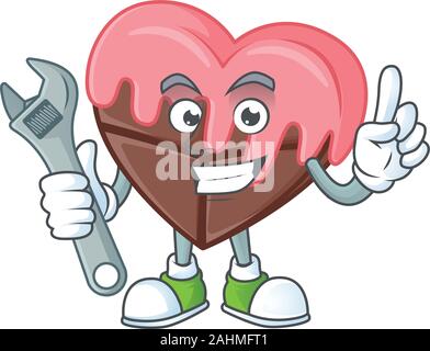Smart and Professional Mechanic pink love cartoon character Stock ...
