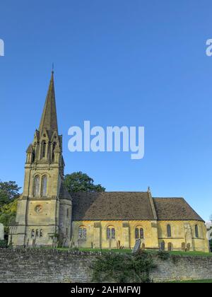 Spire of St Mary's Church Batsford Cotswolds UK Stock Photo - Alamy