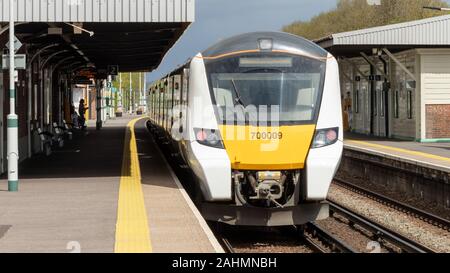 British Rail Class 700 train of the Thameslink at Crawley Railway ...