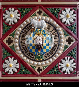 South Entrance gates, The Piece Hall, Halifax. Wrought iron framework ...